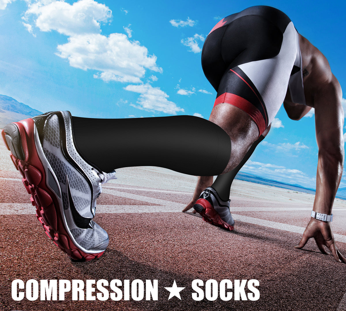 CHARMKING 3 Pairs Open Toe Compression Socks for Women & Men ...