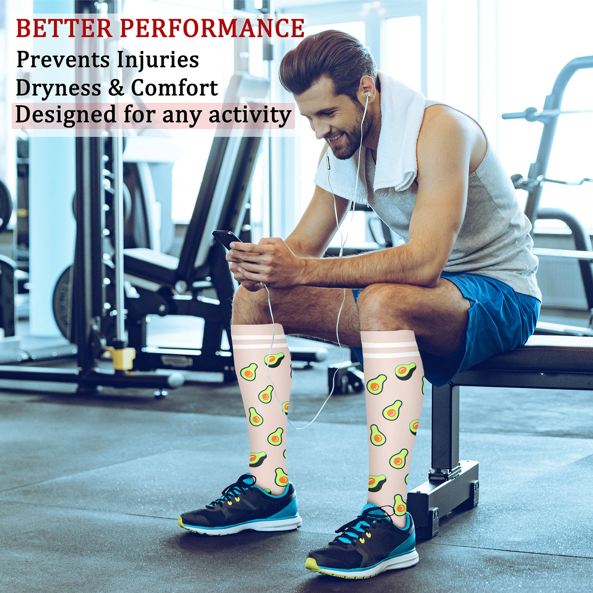 Compression Socks for Nurses (8 Pairs) 15-20 mmhg | CHARMKING